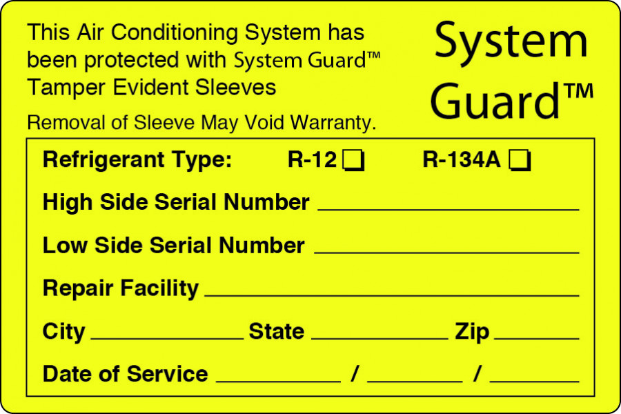 Sunair LABEL SYSTEM GUARD - A/C Repair Tool - Label Sytstem Guard ...